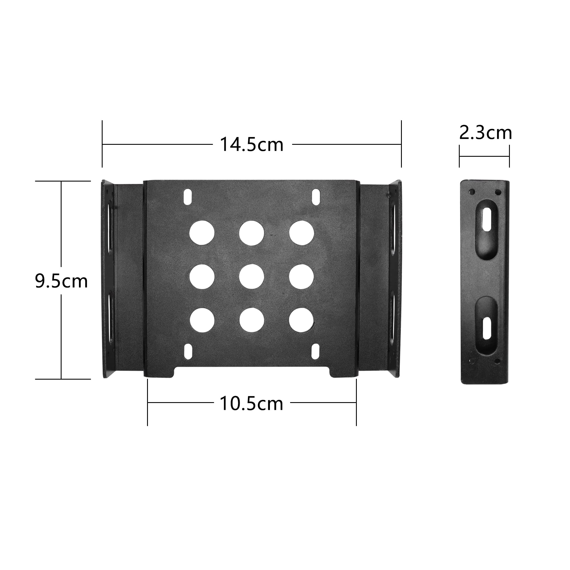 RIIEYOCA Steel SSD HDD Mounting Holder,3.5 inch to 5.25 inch Hard Disk Drive Mounting Kit,with Mounting Screws,for PC Computer Host Solid State Disk Mounting (Black)