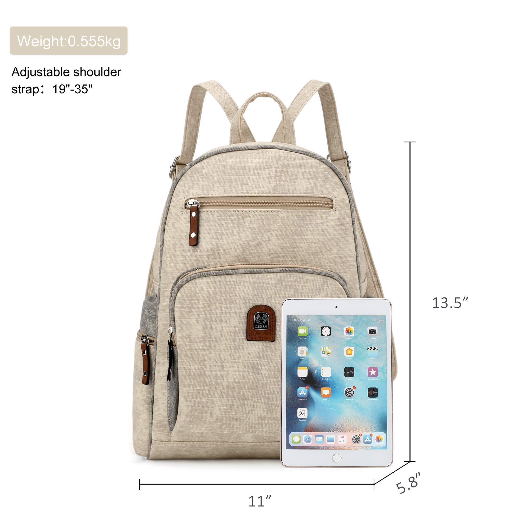 L&H Backpack Purse for Women Multipurpose Design Convertible Satchel Shoulder Bag PU Leather Backpack