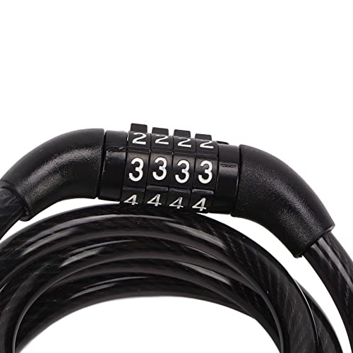 Raguso Bike Chain Lock, Manganese Steel Not Changeable Password Drill Resistant Cable Lock Combination for Lawnmowers