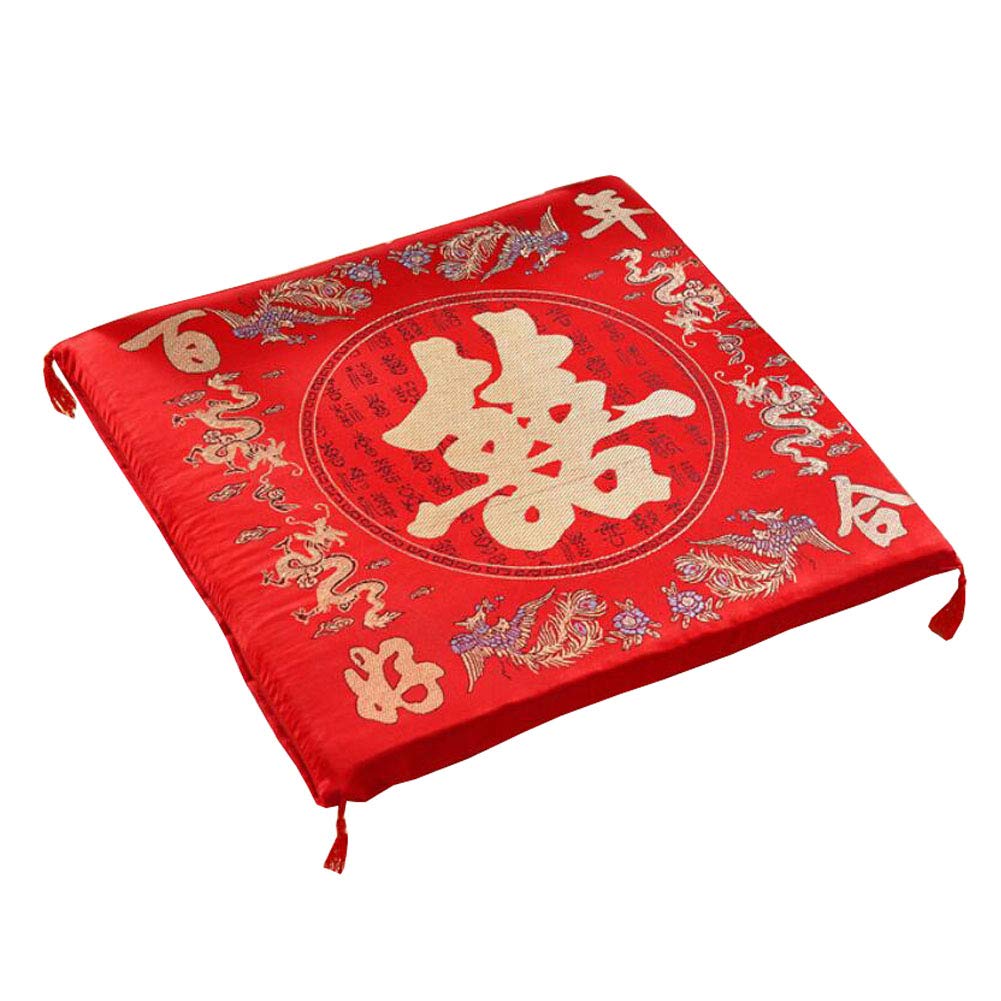 Phoenix Wonder Chinese Classical Chair Pad Squared Seat Chair Cushion Chinese Wedding Cushion Kneel Pad, D22