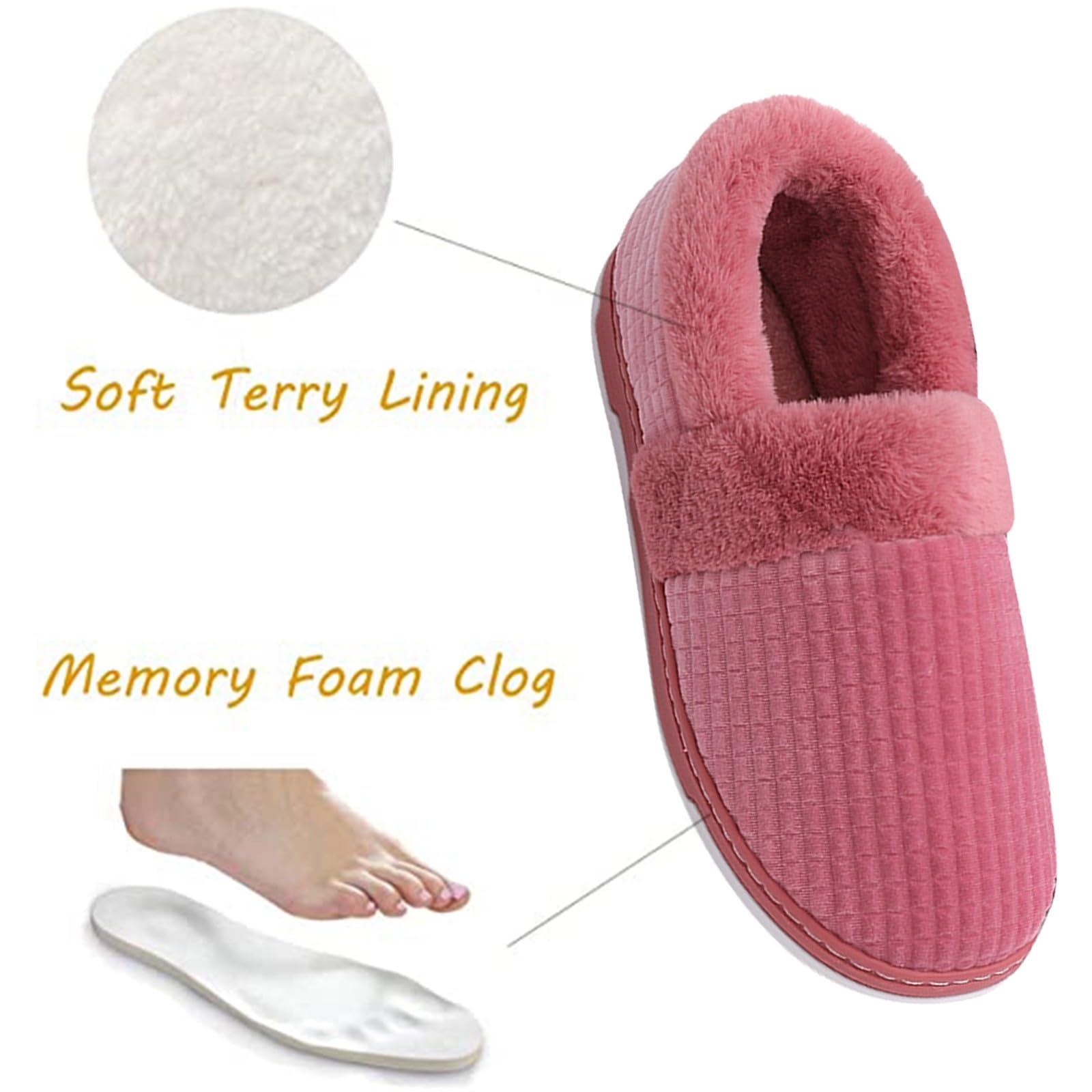 Memory Foam Slippers for Women Women's House Shoes with Arch Support Wool Slippers with Arch Support Warm Slippers for Men Indoor Outdoor Christmas Leggings for Women Gifts for Him 2023