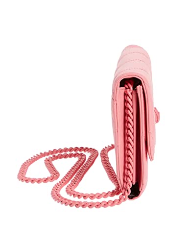 Soho Drench Leather Wallet on a Chain/Crossbody Bag Pink