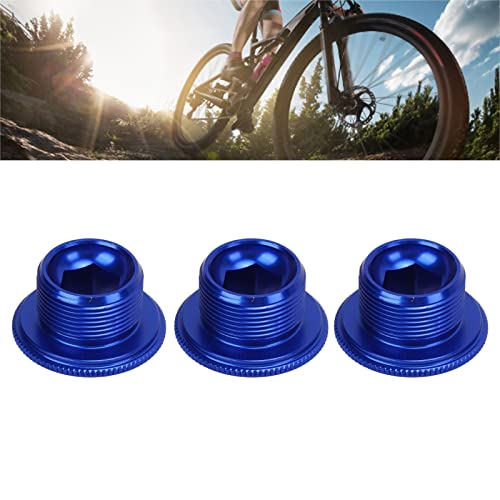 Raguso M19 Crank Screw, Rustproof 3pcs Bike Crank Cover Screws for Road Bikes(Blue)