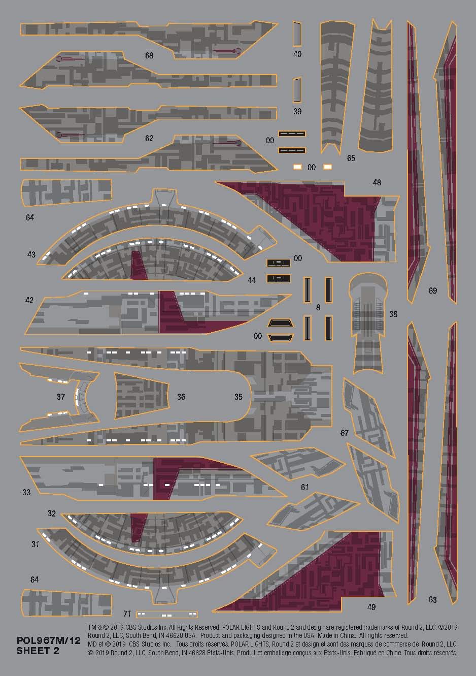 Polar Lights Star Trek Discovery USS Shenzhou - 1/2500 Scale Snap Assembly Plastic Model Kit - Buildable Vintage Spacheship for Kids and Adults