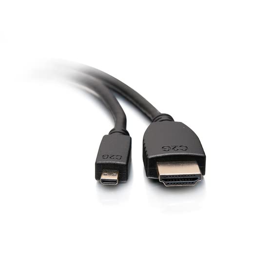 Legrand - C2G Micro HDMI to HDMI Ethernet Cable, 4k High Speed HDMI Cable, Black 60 hz HDMI Cable, HDMI Cable 1.5 ft, 1 Count, C2G 50613