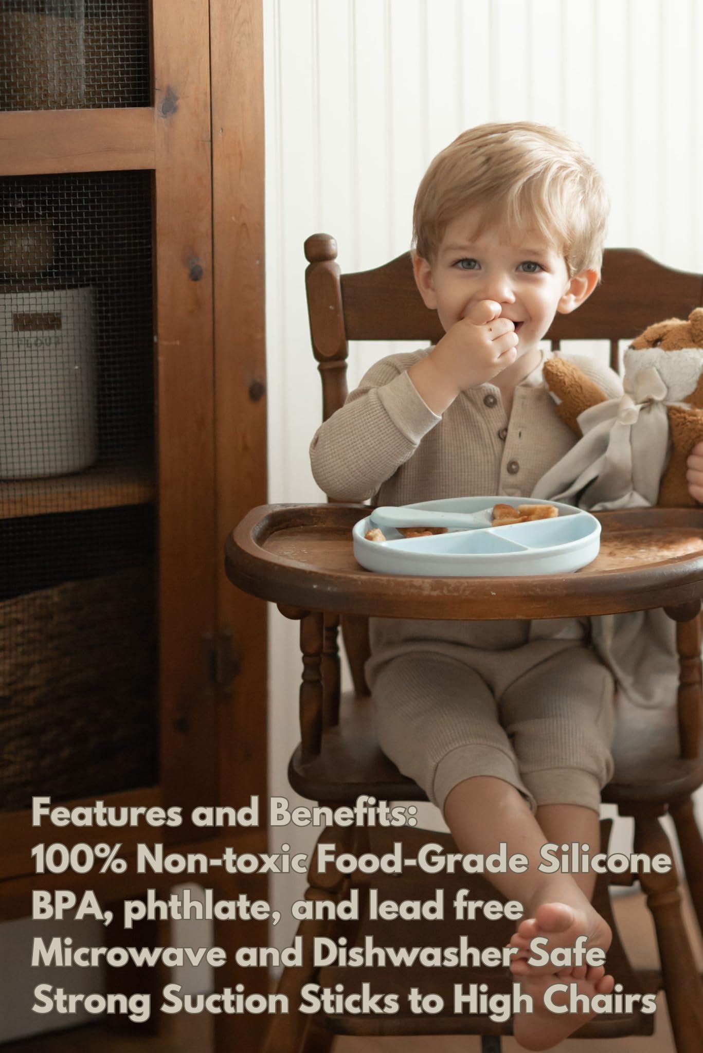 Ullabelle Lilac 4-Piece Suction Toddler Plates & Bowls Set - BPA Free, Microwave & Dishwasher Safe, 100% Food Grade Silicone