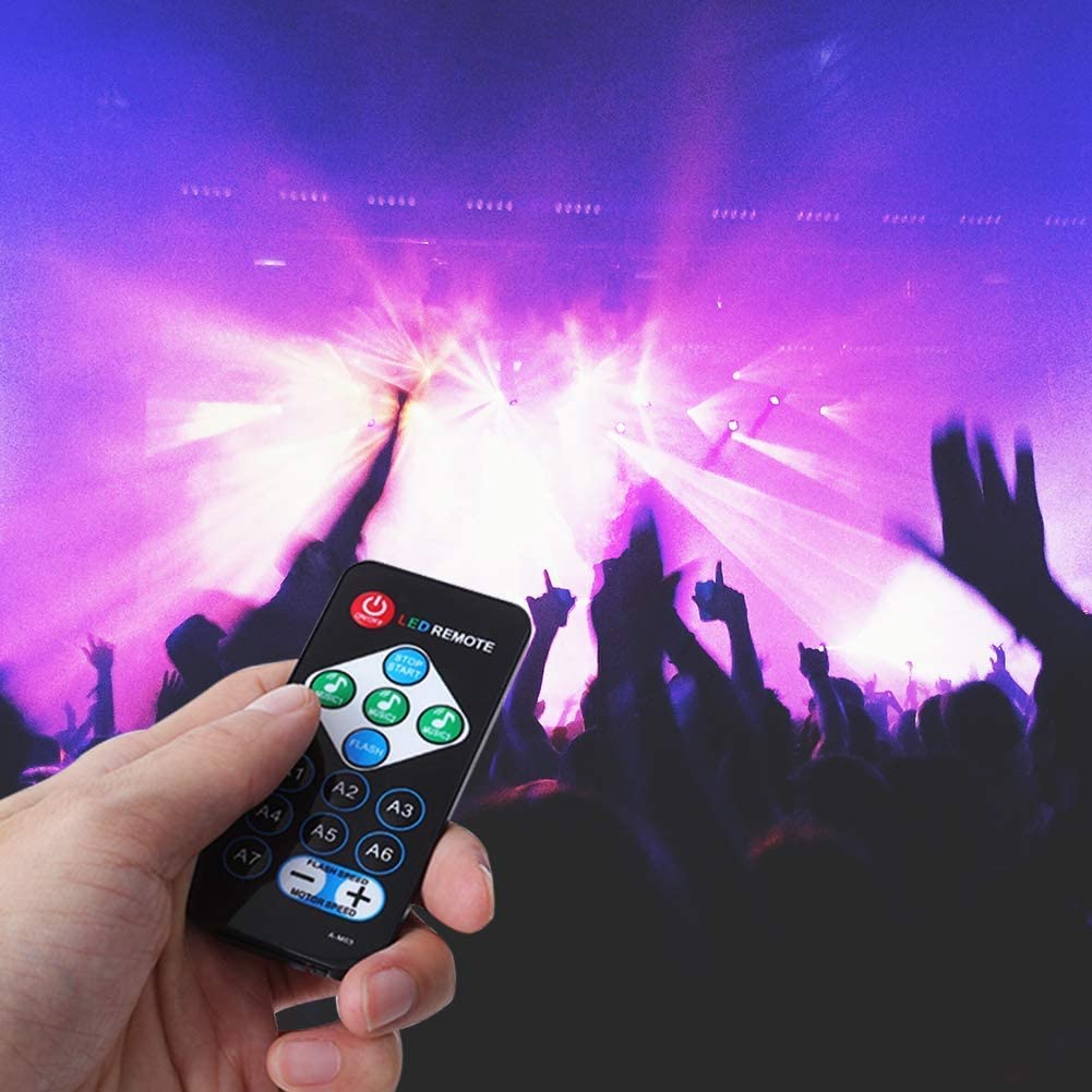 LUNSY Sound Activated Party Lights with Remote Control Dj Lighting RGB Disco Ball Light, Strobe Lamp 7 Modes Stage Par Light for Home Room Dance Parties Bar Xmas Wedding Show Club - 2PACK