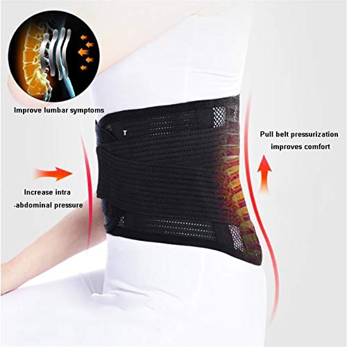 Lumbar Support Belt Heated Lumbar Support Belt Lightweight Lower Back Brace for Pain Relief and Injury Prevention with Removable Functional Gasket Unisex Back Braces for Lower Back Pain Relief