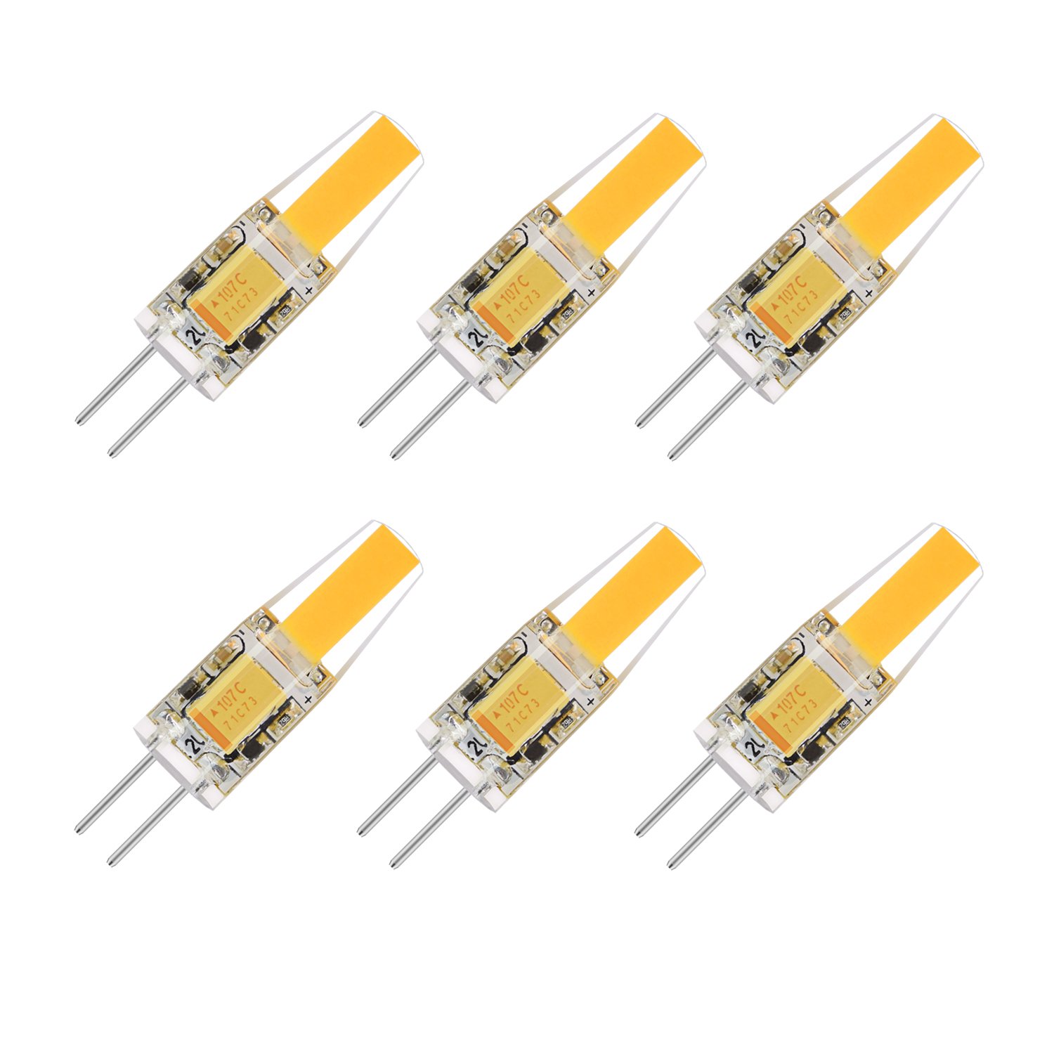 La Farah G4 LED Bulb 12V 2 Watt Bi-Pin Light Bulb Warm White 2700K Halogen G4 20W led Replacement -Pack of 6 (2W)