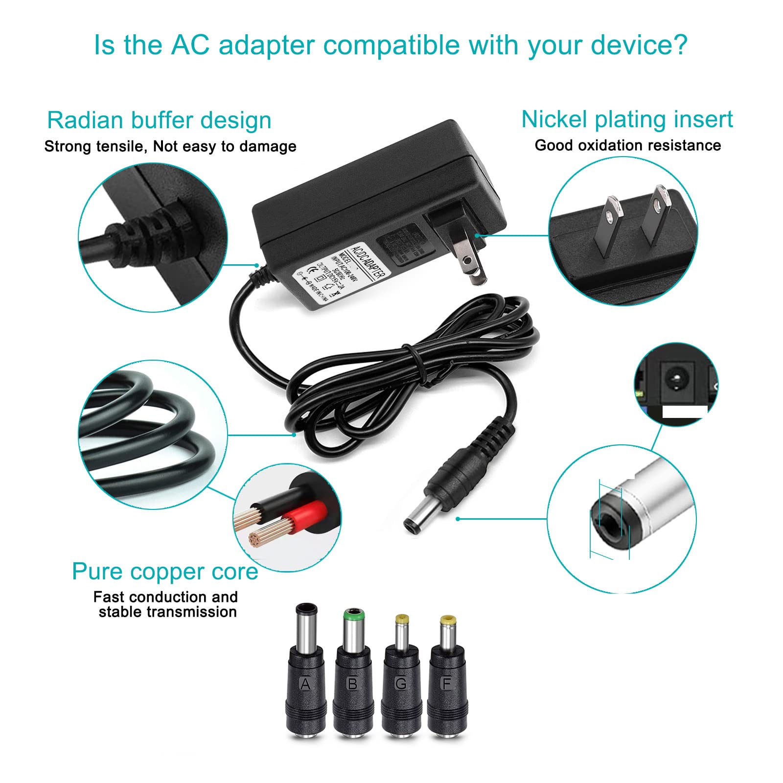WPAICHENG Massage Gun 20v Charger AC DC Power Supply Adapter for Theragun Elite, Theragun PRO G3, G3PRO, G3-PRO, G4 Deep Tissue Massage Gun Replacement Power Charger Charging Cable Cord