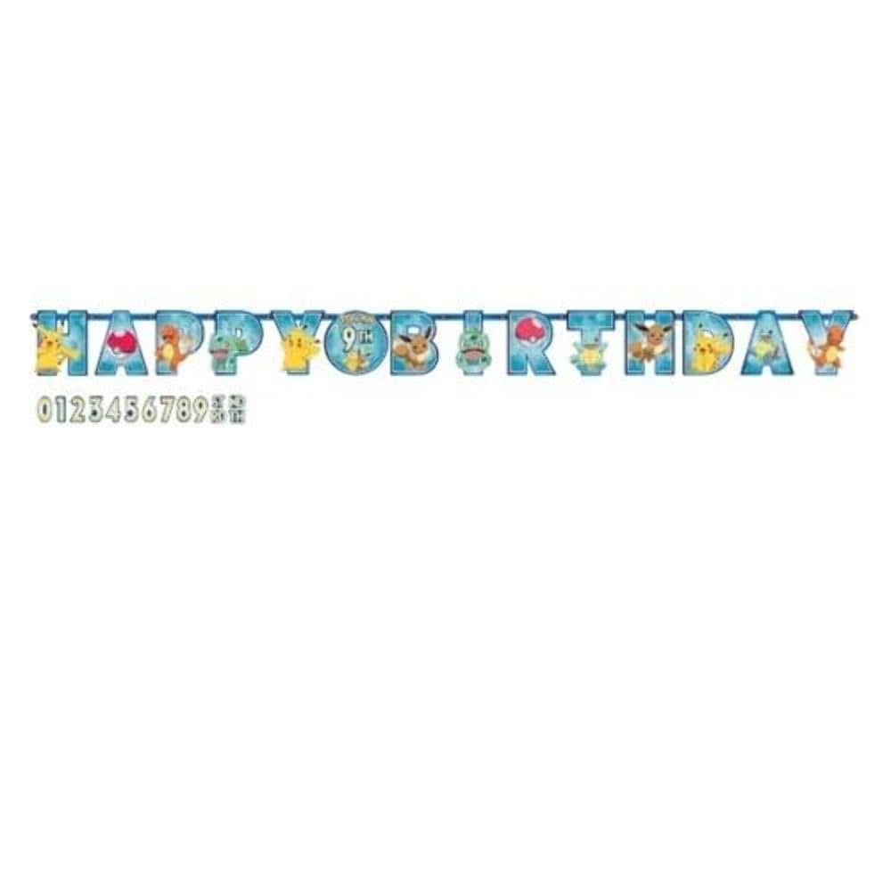 Multicolor Pokemon Jumbo Add An Age Letter Banner - 10.5' x 10" (Pack Of 1) - Perfect For Themed Celebrations