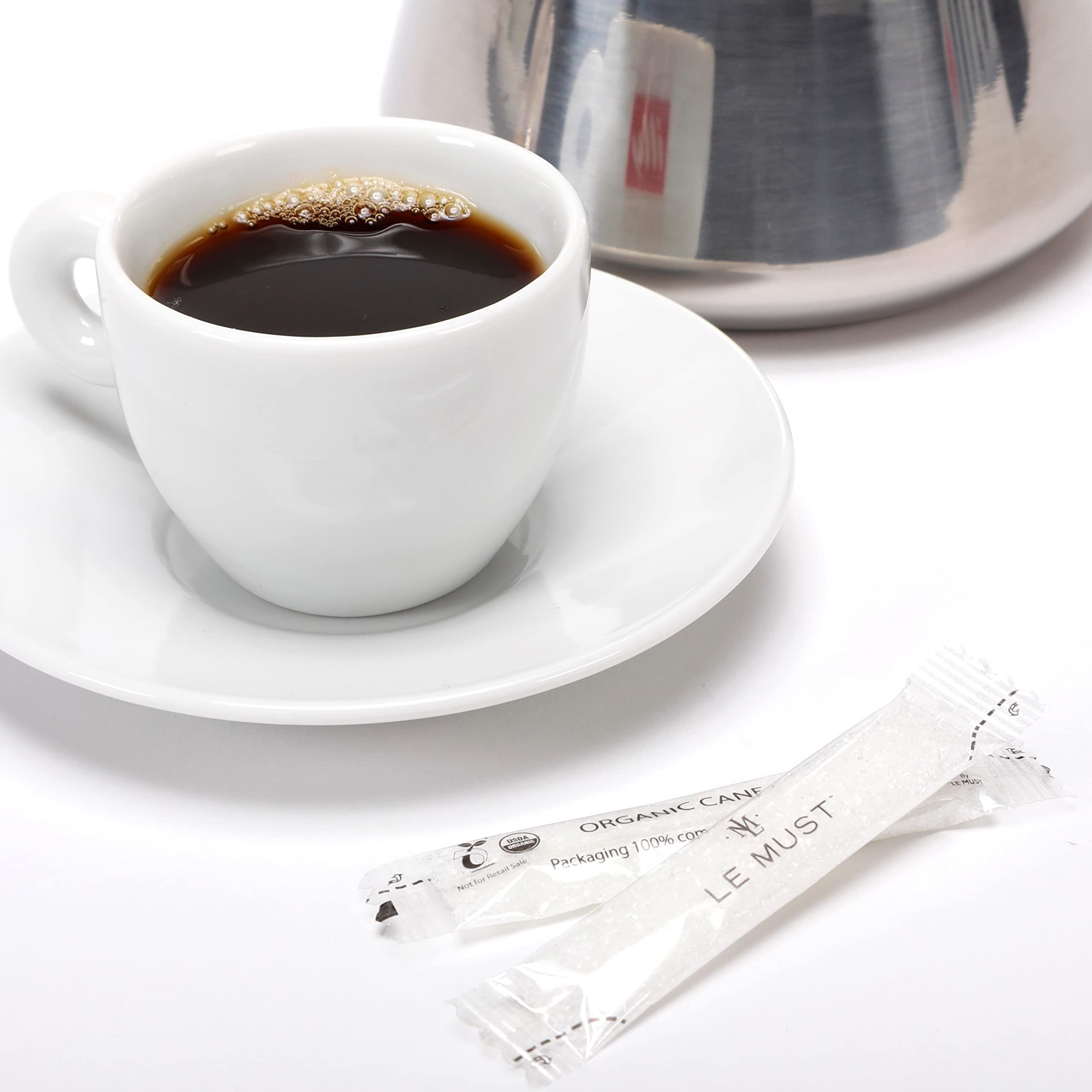 Organic White Sugar - Biodegradable Compostable Euro Stick - 250 Individual Packets 4 gr