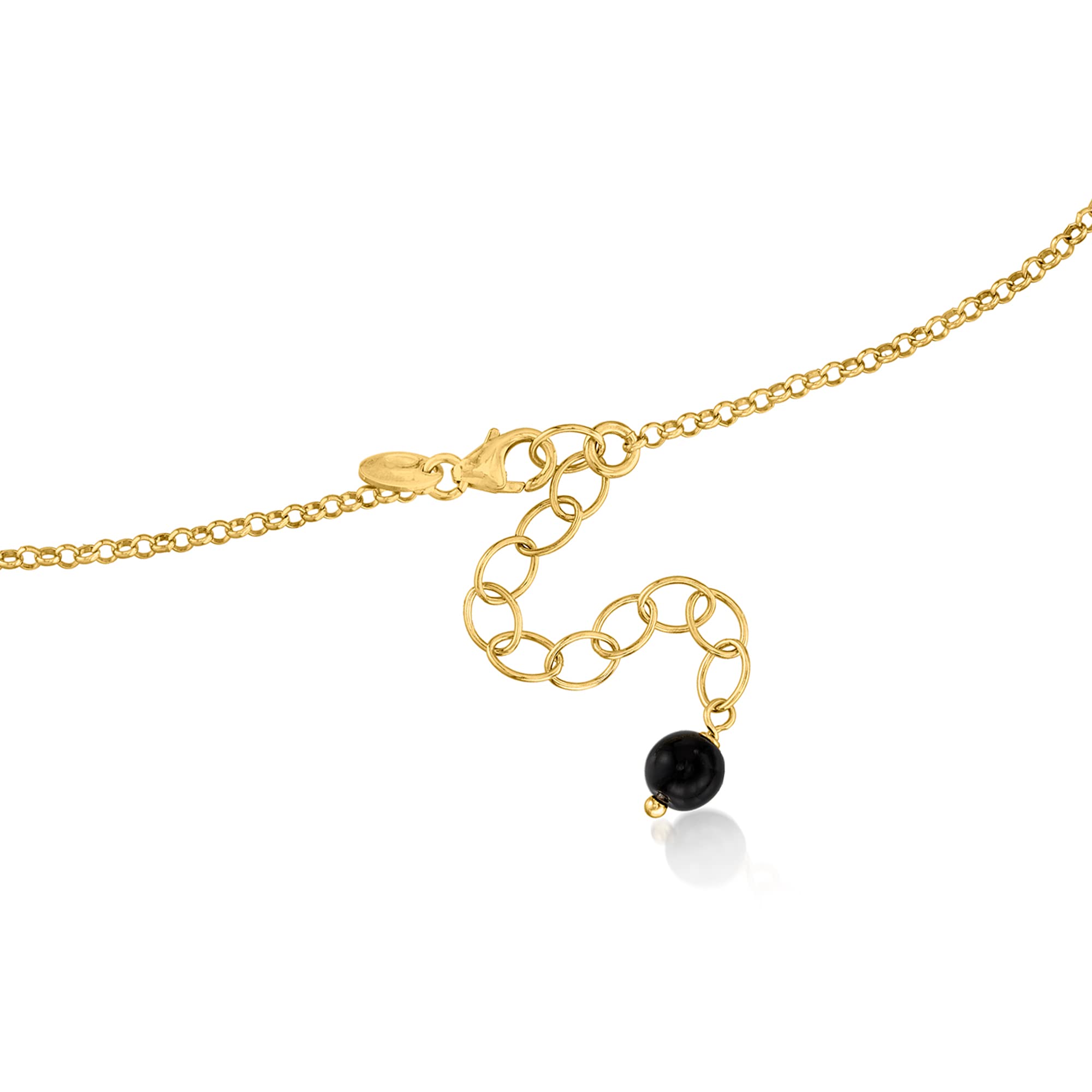 Ross-Simons Italian Leopard-Print Murano Glass Bead Necklace in 18kt Gold Over Sterling. 18 inches
