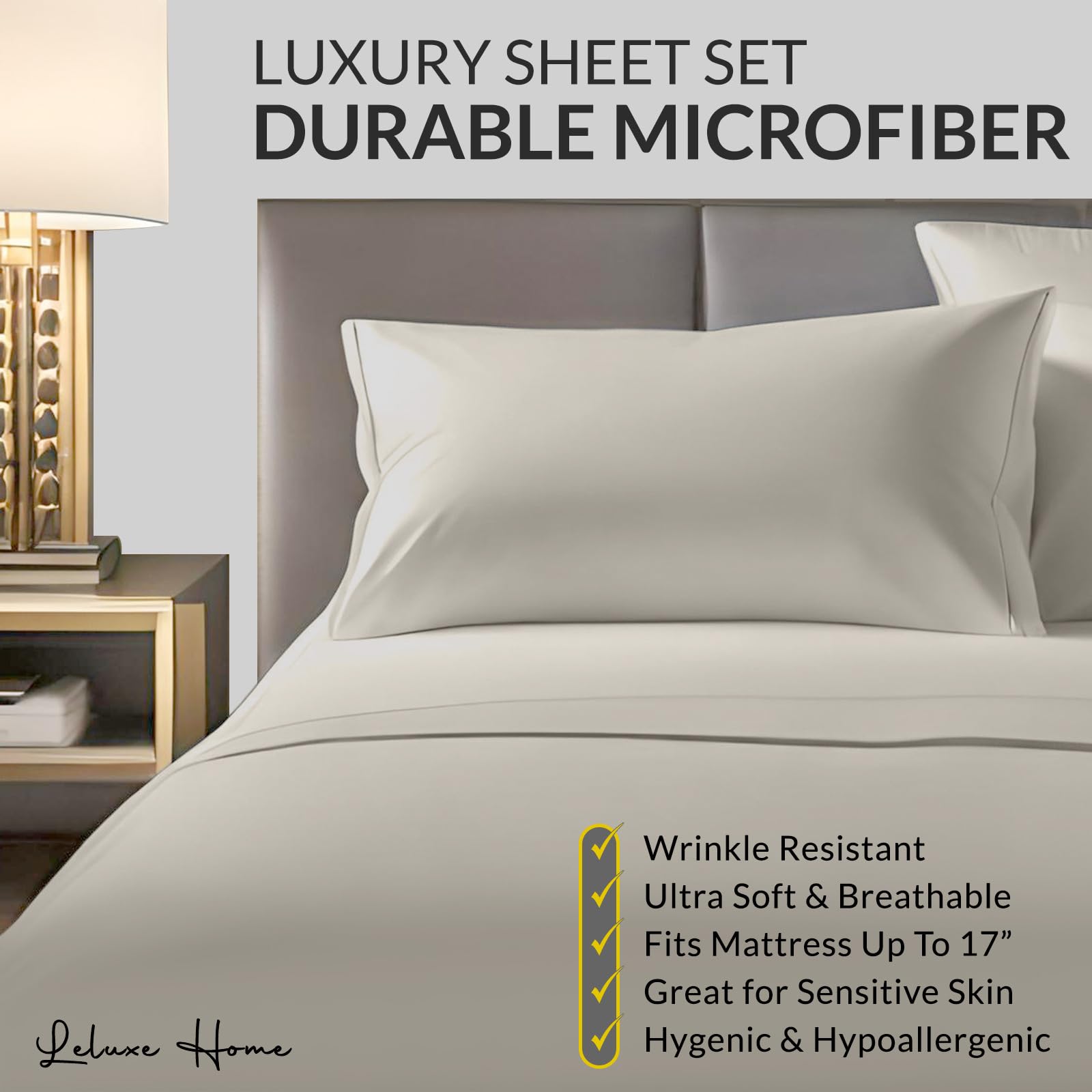 Leluxe Home Full Size Sheets Set of 4-100% Microfiber Full Size Bed Sheets with Extra Soft and Wrinkle Free - Set of 4 Sheets for Full Size Bed with Deep Pockets - Maroon