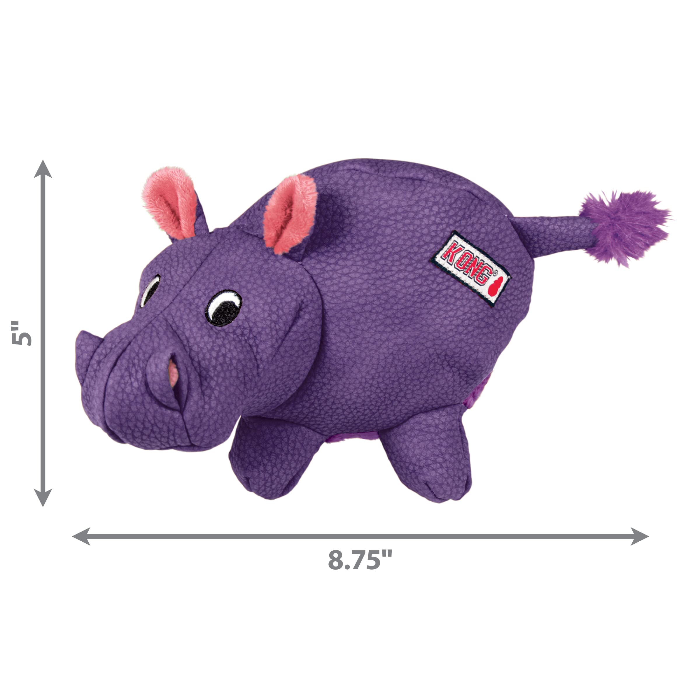 KONG Phatz Hippo Dog Toy, Small