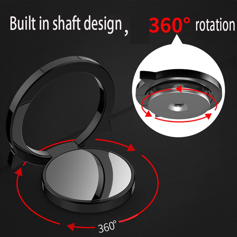 LosruGir for TCL ION X Case, Slim Matte Anti-Scratch Shockproof TPU Soft Edge Bumper Flexible 360 ° Magnetic Rotating Bracket Case Cover with Glass Screen Protector, Black