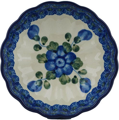 Polish Pottery Bowl 5-inch Blue Poppies made by Ceramika Artystyczna