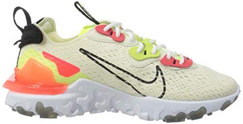NIKE Women's Race Running Shoe, Pale Ivory Black Volt Laser Crimson, 6 us