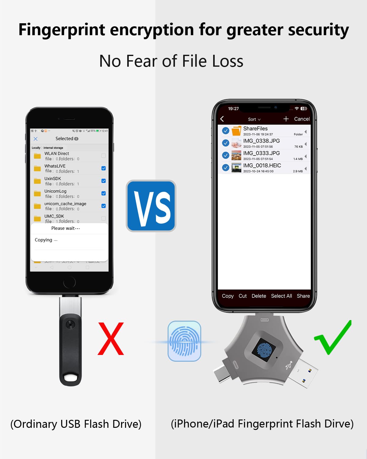 YIGORN 256GB Encrypted USB Drive,Fingerprint Flash Drive,Secure Password Protected U Disk, USB Memory Stick, USB Thumb Drive,Encryption Storage for iPhone/iPad/iPadmini/Mac/PC