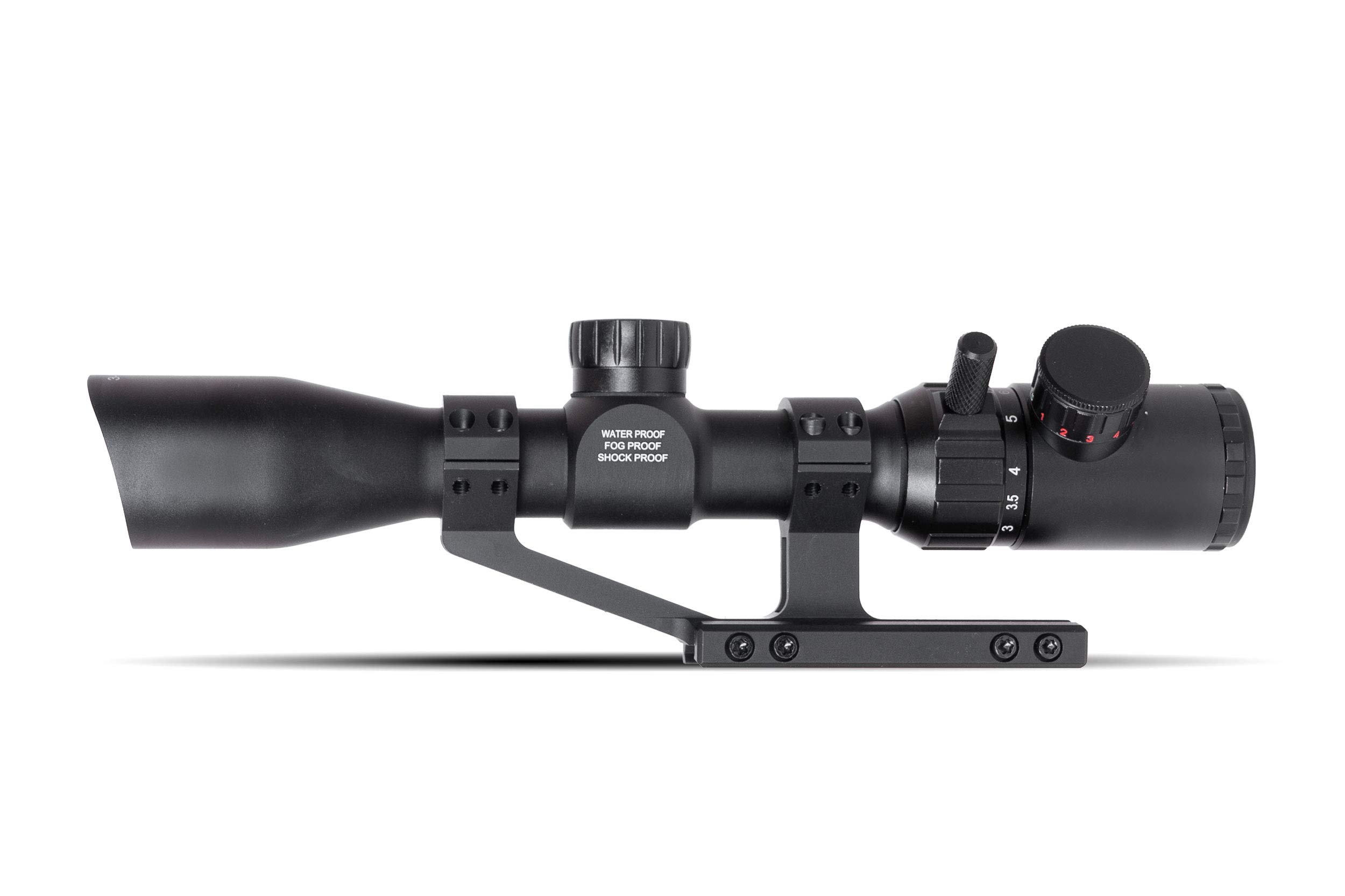 Monstrum 3-9x32 Rifle Scope with Rangefinder Reticle | ZR255 H-Series Offset Scope Mount | Bundle