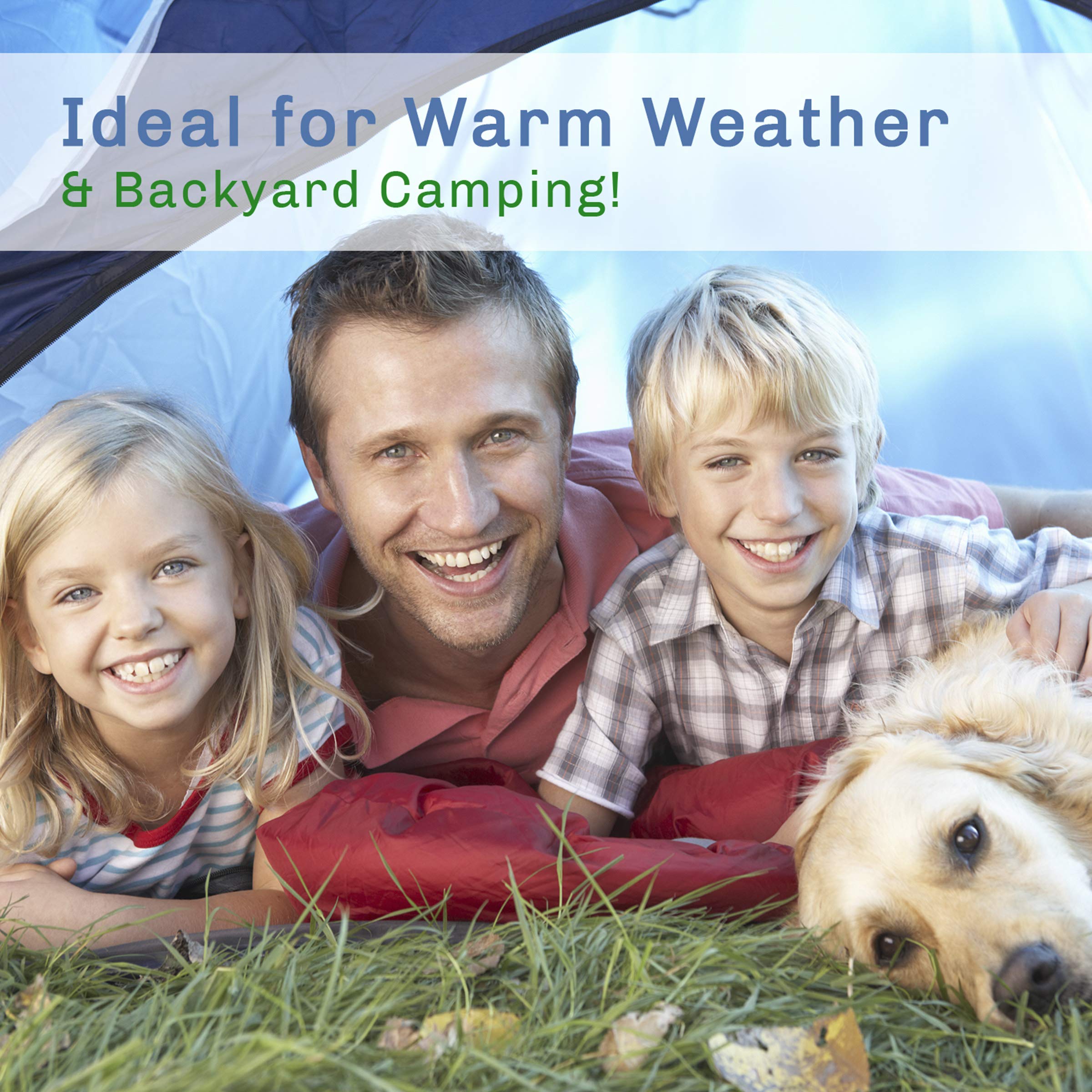 Lightweight Sleeping Bag - Carrying Bag with Compression Straps Included - for Adults, Kids, Camping, Backpacking, and Sleepovers by Wakeman Outdoors