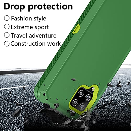 ONOLA Compatible with Galaxy A42 5G Case,Samsung A42 5G Case with Tempered Glass Screen Protector + HD Screen Protector (2 Pack),Samsung Galaxy A42 5G Case 3 in 1 Durable(GreenYellow,A42 5G)