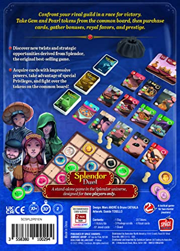 Space Cowboys Splendor Duel Board Game - Strategy Game for Kids and Adults, Fun Family Game Night Entertainment, Ages 10+, 2 Players, 30-Minute Playtime, Made