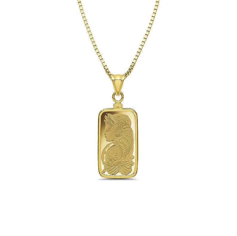Solid Pamp 24K Pretty Yellow Gold Pamp Suisse Bar 1-2.5-5-10-gram Lady Fortuna with 14k yellow gold frame 2.5 Gram (22 Inches)