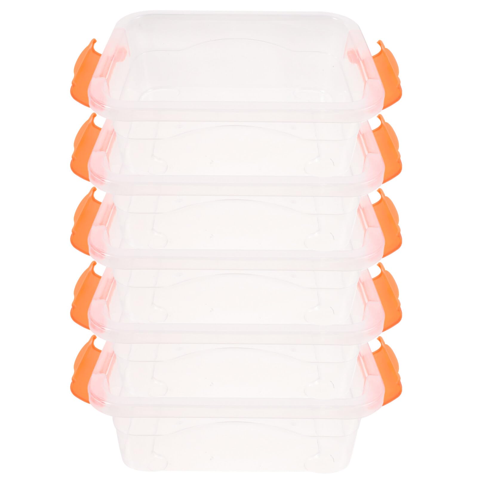 Multicolor Storage Bins with Lids - 5 Pack Small Cubby Bins Stackable Plastic Containers for Classroom Book Bin Toy Organizers