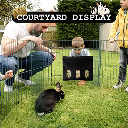 无品牌 Rabbit Hay Feeder Bag Timothy hay Dispenser Feeding Bag Small Animal hay Feeder Bag Hanging Feeder Bag for Rabbit Guinea Pig Chinchilla Hamster Small Animal hay Storage(1 Black)