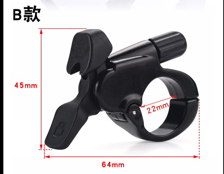 MoreChioce Bicycle Remote Lockout Lever, Aluminum Alloy Mountain Bike Front Fork Remote Lockout Lever Suitable for 22.2mm Diameter Handlebar,Black,#A