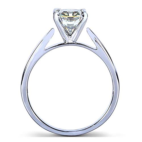 Kobelli Round Moissanite Solitaire Engagement Ring 1 CTW 14k White Gold, Size 9, White Gold