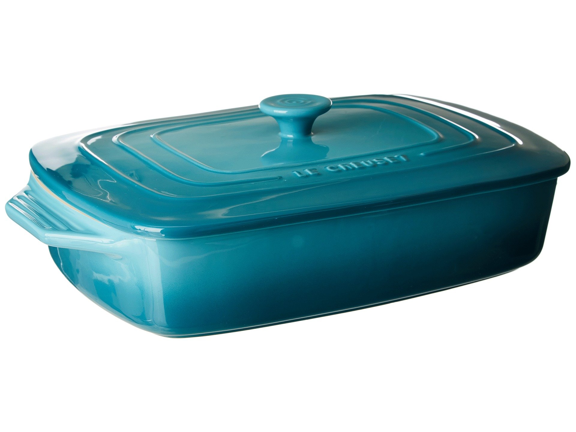Le Creuset Stoneware Covered Rectangular Casserole, 3.5 qt. (12.5" x 8.5"), Caribbean