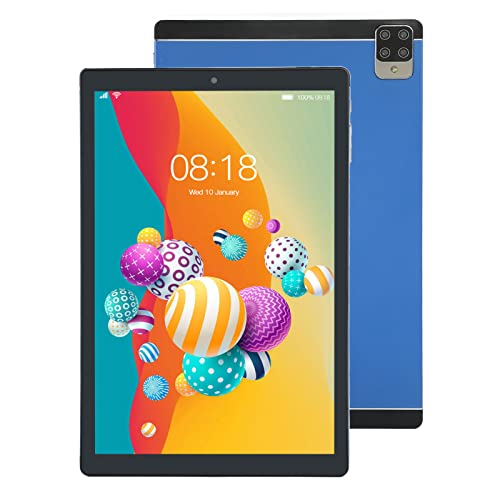 Yoidesu 10.1 Inch Tablet Android 12, Ten Core Pad with Dual Camera, 6GB Ram 128GB ROM, 1960x1080 HD IPS Screen, WiFi, Bluetooth, 8800mAh Battery, for Kids Adults, Blue (US)