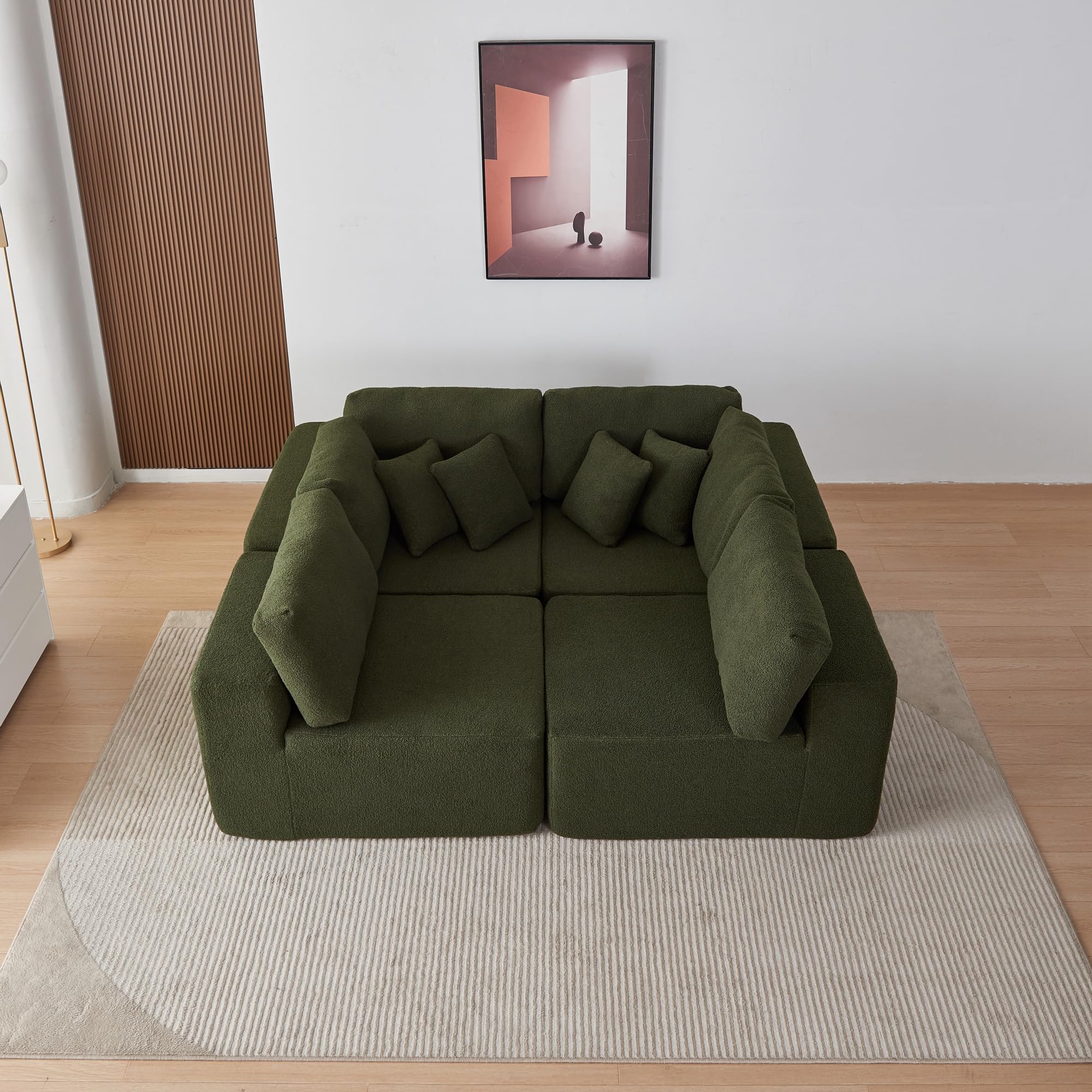 VASOENY 108.3 X 108.3'' Modular L Shaped Sectional Sofa, Oversized L Shaped Couch, Upholstered Foam-Filled Modern 5 Seat Corner Sofa with 4 Pillow for Living Room, Office, Apartment
