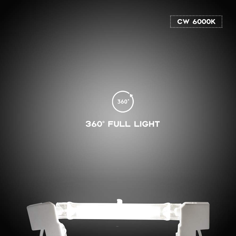 Lxcom Lighting R7s LED Bulb 118mm 20W Double Ended LED Bulbs 120V J Type R7s Floodlight 150W Halogen Bulb Replacement Daylight White 6500K Landscape Lights,2 Pack