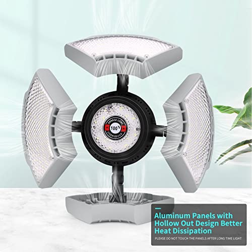 Westontech LED Garage Light, 140W 18500LM Super Bright Deformable Garage Ceiling Light, 6500K CRI80+ Luminabulb, Fixture for Garage Warehouse Shop Basement (White)