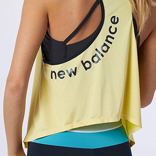 New Balance Women's Achiever Mesh Tank Top, Lemon Haze, Large