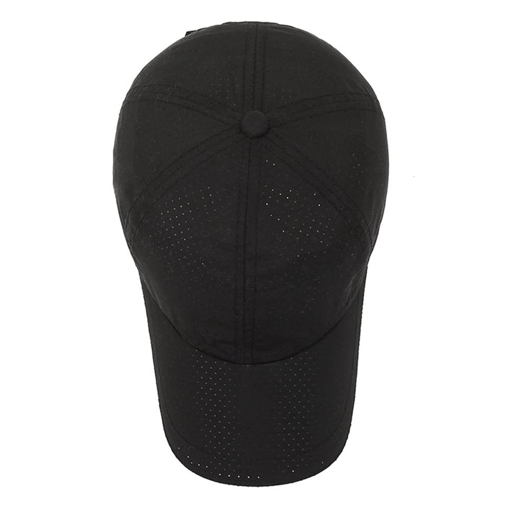 Men's Hat Quick Dry Baseball Cap Outdoor Breathable Sun Protection Fishing Cap Sun Cap Blank Peaked Cap (Black)