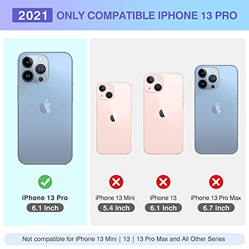 MILPROX Compatible with iPhone 13 Pro Case (2021), Glitter Sparkly Shiny Bling Rubber Gel Shell Cases 3 Layers Shockproof Protective Bumper Cover for iPhone 13 Pro 6.1"【3 Cameras】 2021-Pink Gradient