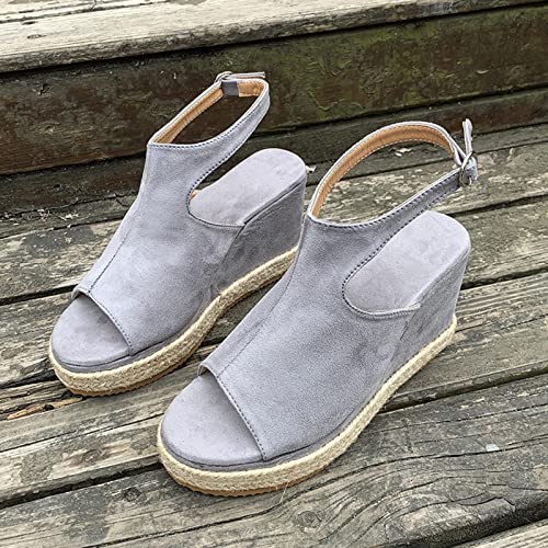 sckarle Wedge Sandal for Women Espadrille Sandals Platform High Heel Ankle Strap Slingback Open Toe Summer Casual Sandals