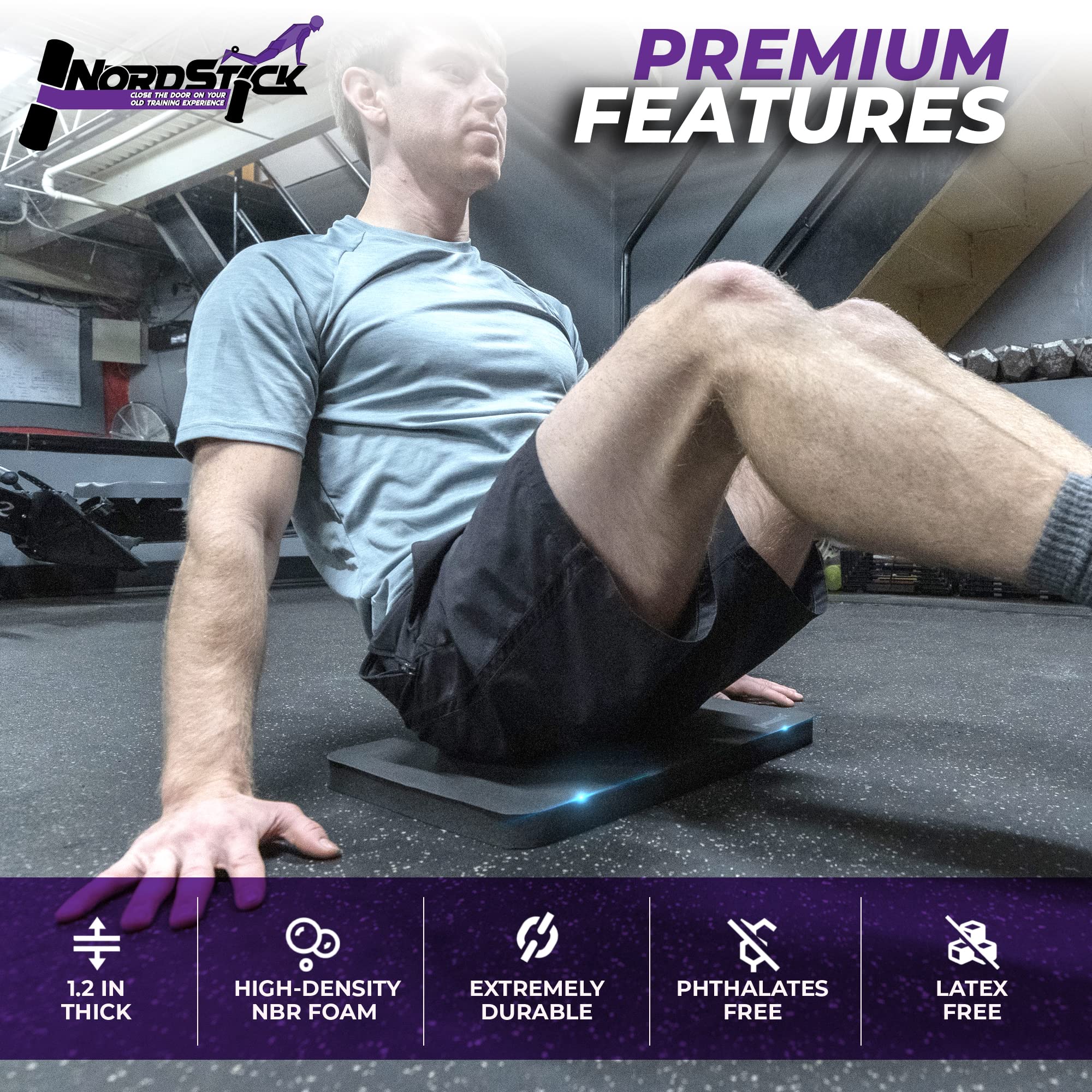 Nordstick Nordic Curl Knee Pad - Premium Soft Feel and Extra Thick 1.2" (30.5mm) - Pad Provides Cushion for Knees and Elbows - Durable & Portable Exercise Mat For Many Workouts And Everyday Tasks