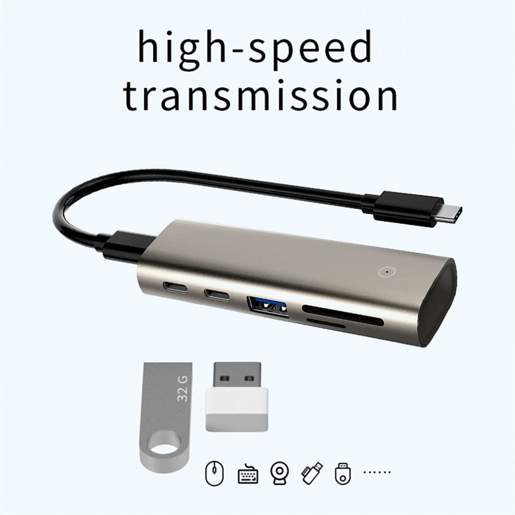 XDCHLK 1 Multi Splitter Adapter USB Type C Dock Station for TF Card.HC463 10Gbps USB 3.1 Gen2 Hub 6 in