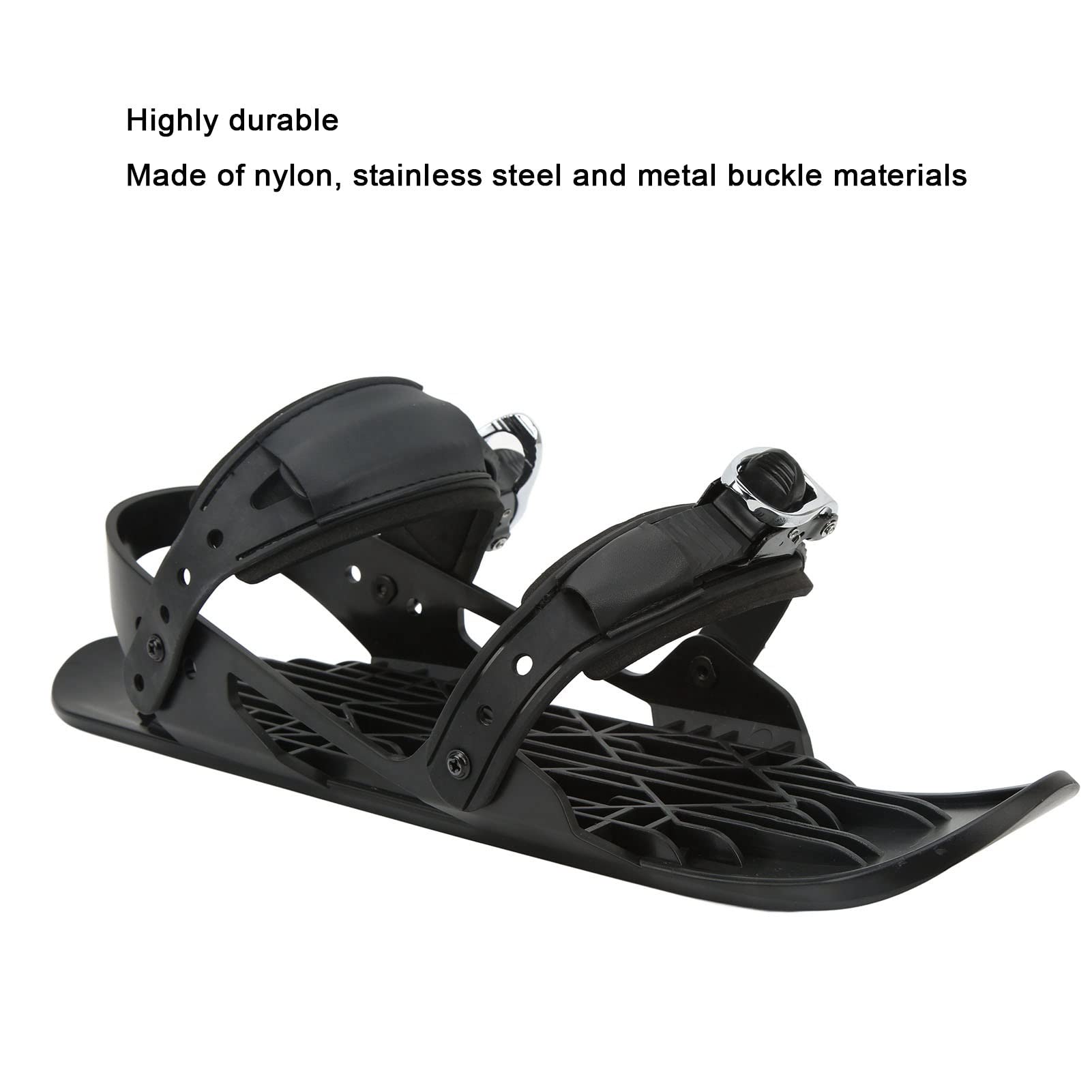 Ski Shoes, Snow Skates Ski Skates Mini Skis Snow Skate ABS Black Free Size Adjustable Binding Outdoor Mini Snowboard Ski Boots for Forest Trails