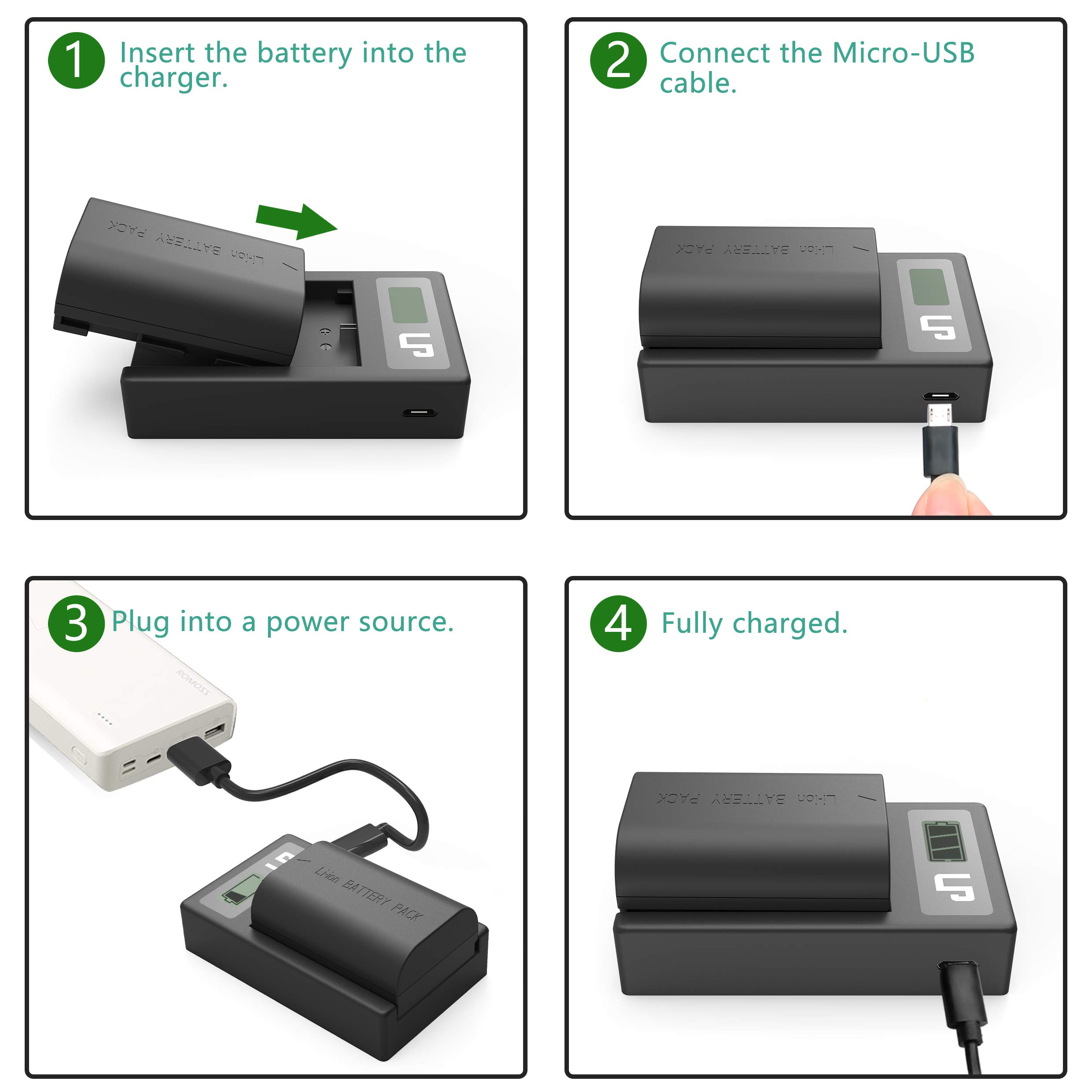 LP-E6 LP E6N Battery Charger, LP Charger Compatible with Canon EOS 90D, 80D, 70D, 60D, 60DA, 7D Mark II, 7D, 6D Mark II, 6D, 5D Mark IV, 5D Mark III, 5D Mark II, 5DS, 5DS R, R5, R6 DSLR Cameras & More