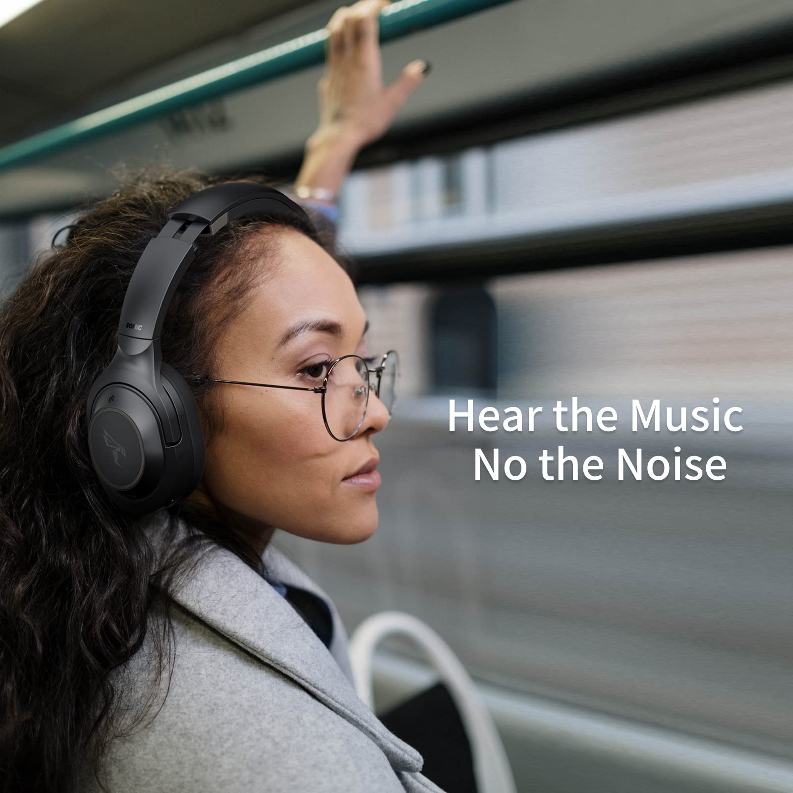 SOMIC Bluetooth Wireless Headphone with 3 Noise Cancelling Mode, Foldable Over Ear Headphones with 24Hrs Playtime, Built-in Noise Reduction Mic, Stereo Sound for Smartphone, Tablet, Laptop