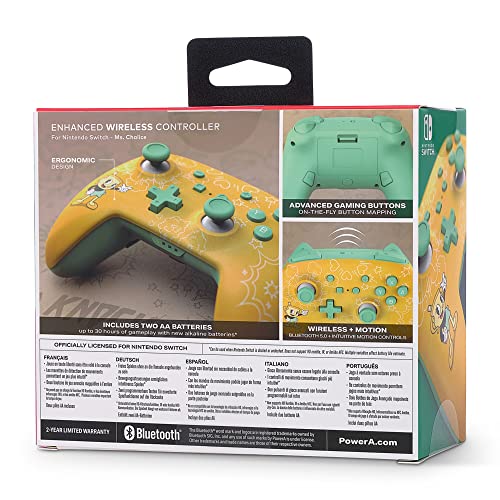 PowerA Enhanced Wireless Controller for Nintendo Switch - Cuphead: Ms. Chalice, Gamepad, game controller, Bluetooth controller, AA Battery