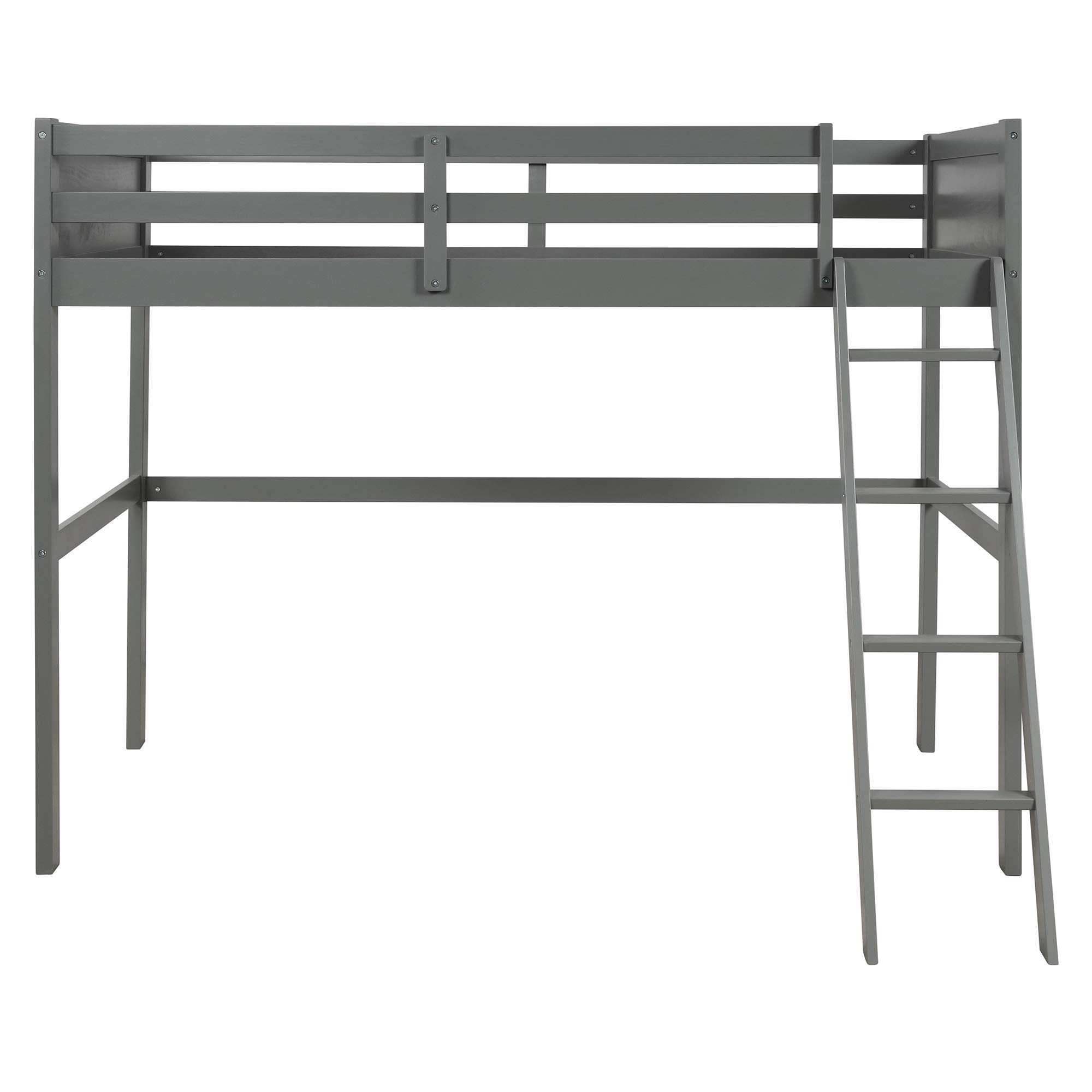 MERITLINE Twin Over Full Loft Bed for Kids, Wood Bunk Bed Twin Over Full with Night Stand L Shaped Twin Over Full Loft Bunk with Guardrail and Ladder