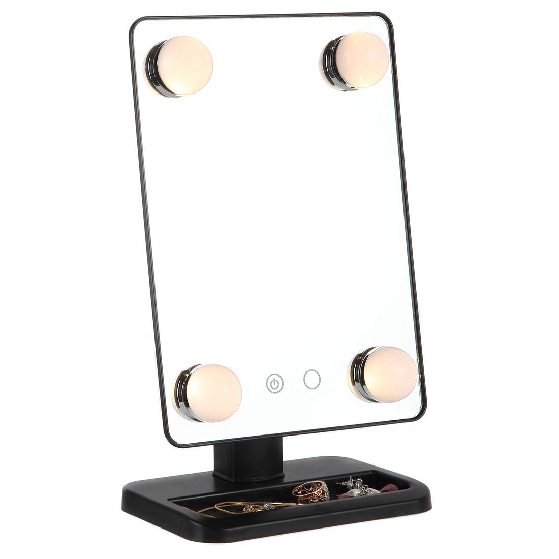 Lily's Home LED Lighted Makeup Vanity Mirror with Warm White and Cool White Lights. Rotate and Swivel.