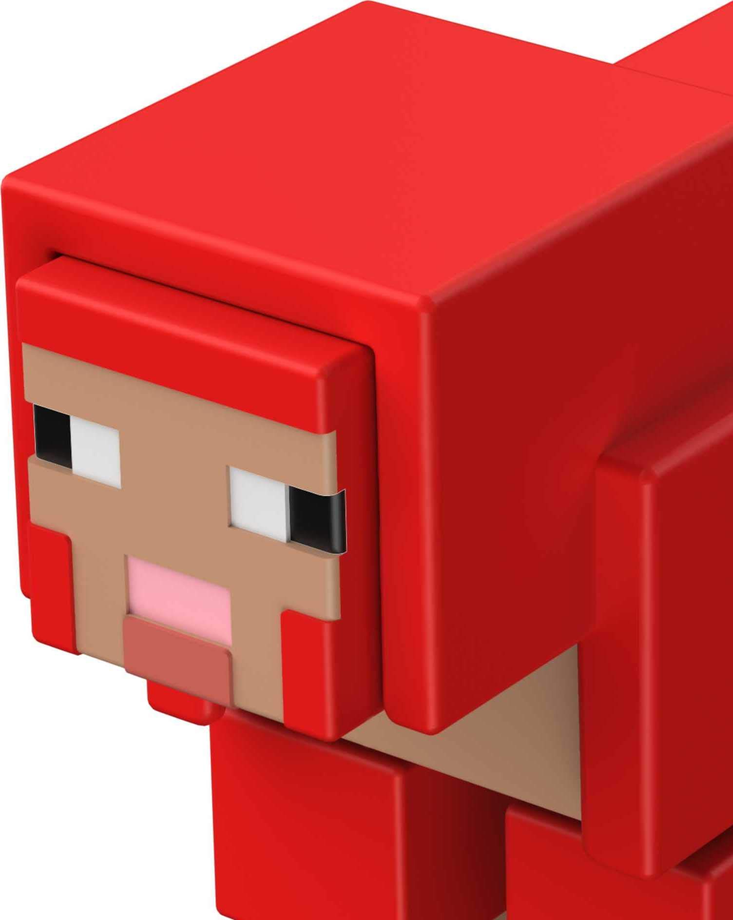 Minecraft Craft-A-Block Sheep Figure, Authentic Pixelated Video-Game Characters, Action Toy to Create, Explore and Survive, Collectible Gift for Fans Age 6 Years and Older